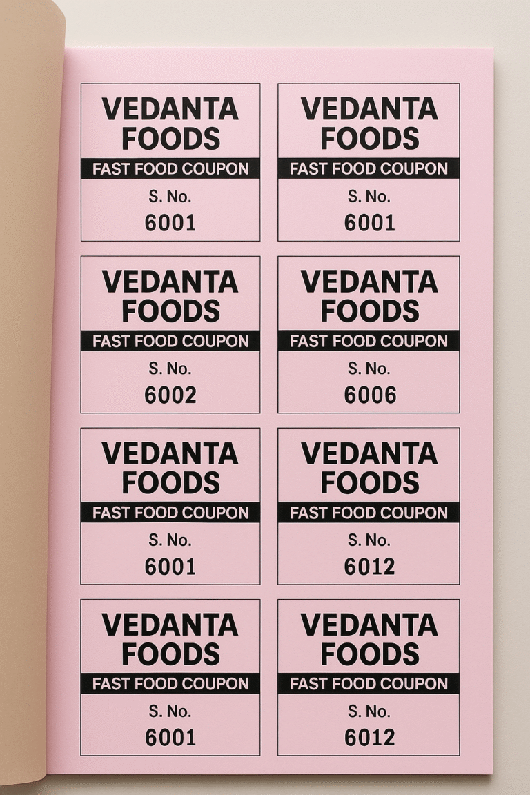 Food Coupon Booklet Printing | Food Coupon For Event